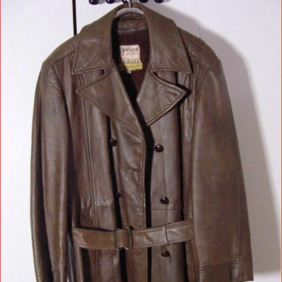 Cabretta by Grais | Jackets & Coats | Vtg 7s Moss Green Leather Antique ...